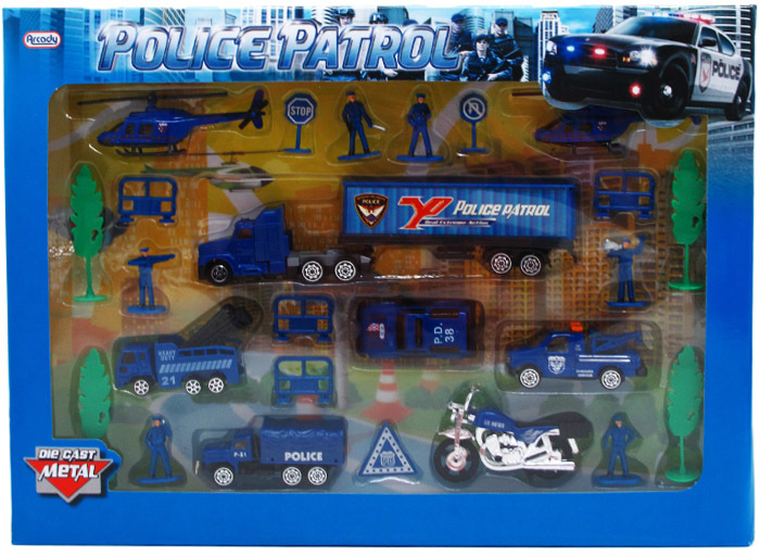 Wholesale Police Vehicle Playsets - Diecast, 25 Pieces