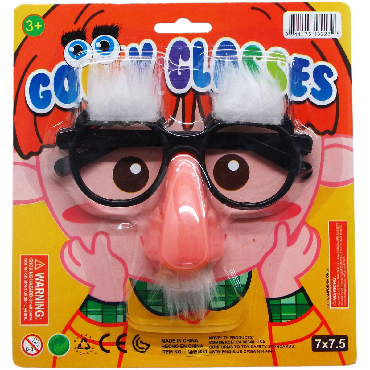 Wholesale Goofy Toy Glasses - Plastic, Ages 3+, 5.25"