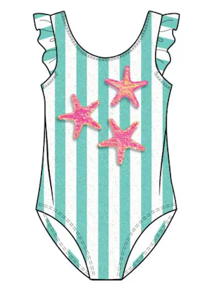 Girls One Piece Swimsuits, Size 7-12