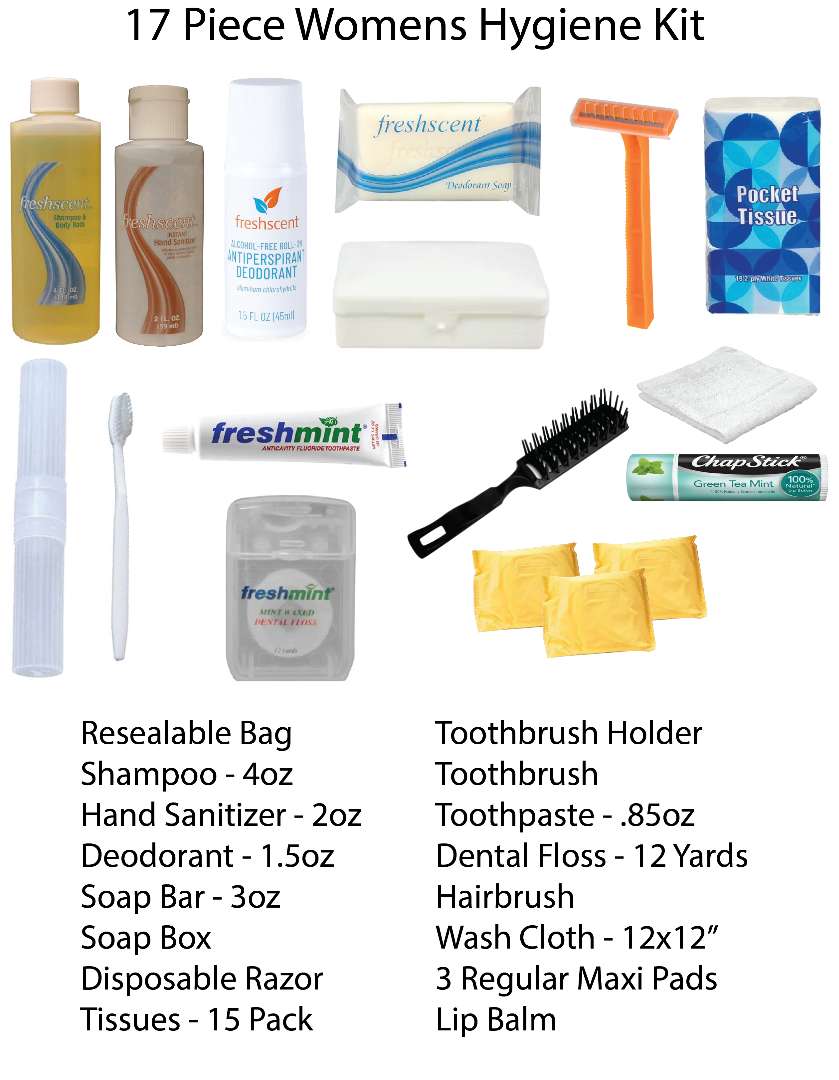 Wholesale Women's Hygiene Kits - 17 Piece - DollarDays