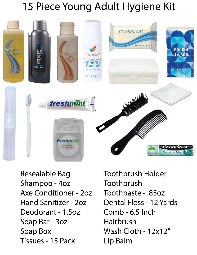 Wholesale Young Adult Hygiene Kits - 15 Piece - DollarDays