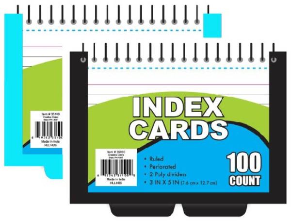 Wholesale Index Cards - Bulk Index Cards - Recipe Index Cards - DollarDays