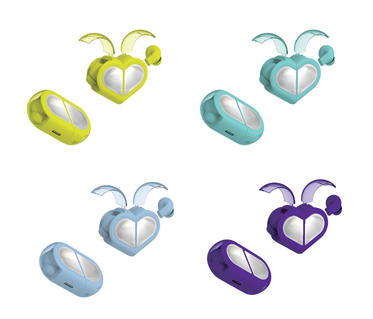 Heart Shaped True Wireless Earbuds - Assorted Colors | DollarDays