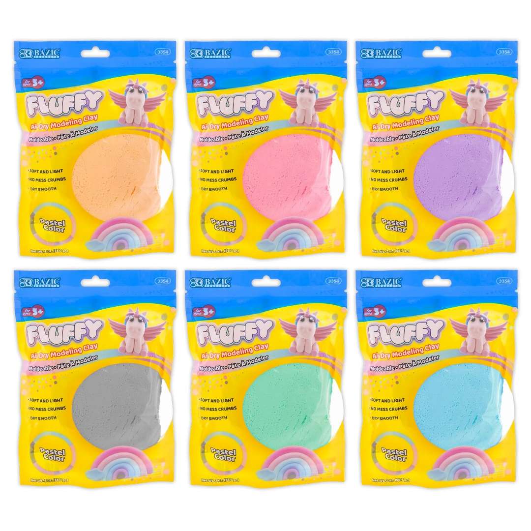 Air Dry Modeling Clay, Assorted Pastel Colors - 2 oz | DollarDays