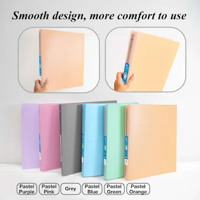 1" 3-Ring Poly Binders - Assorted Pastel Colors | DollarDays