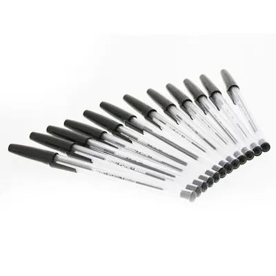 Bulk Black Ballpoint Pens Medium 12-Pack - DollarDays
