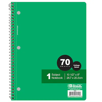 Wholesale College Ruled Notebooks with 70 Pages - DollarDays