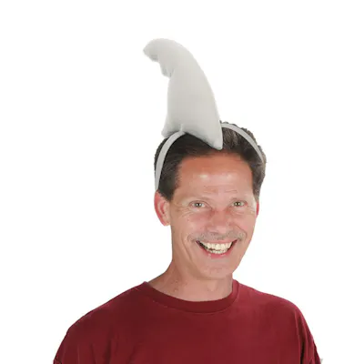Shark Fin Snap-On Headbands - Peggable, Costume, Grey, Plush