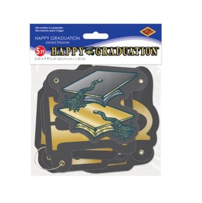Wholesale Graduation Decorations - Black, Gold, 5" x 5'