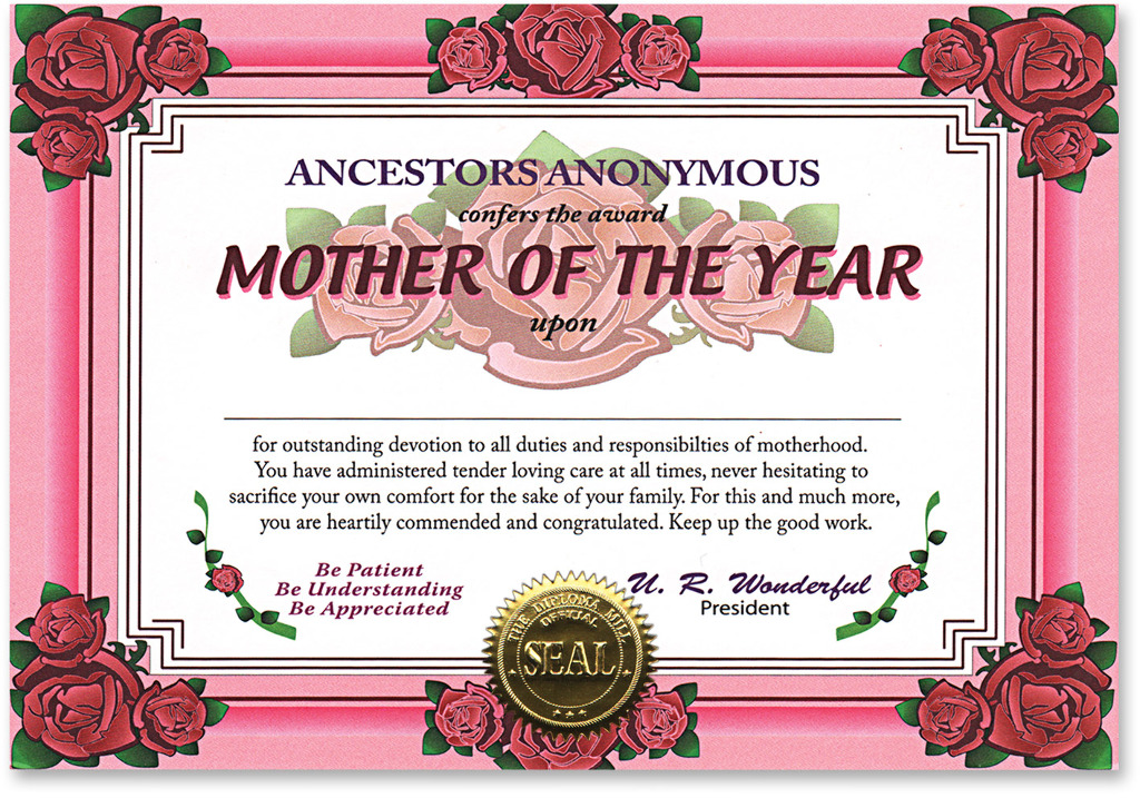 Wholesale Mother of the Year Certificate | DollarDays