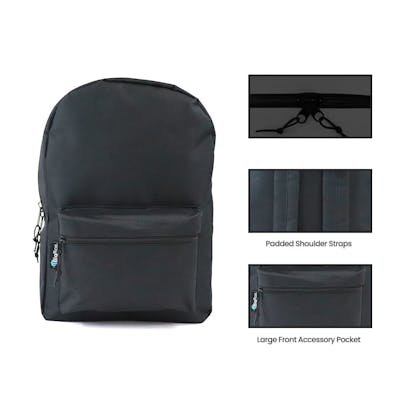Wholesale BigBox Basic Backpacks, Black, 15" | DollarDays
