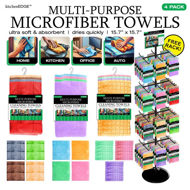 Microfiber Towels - Assorted Colors | DollarDays