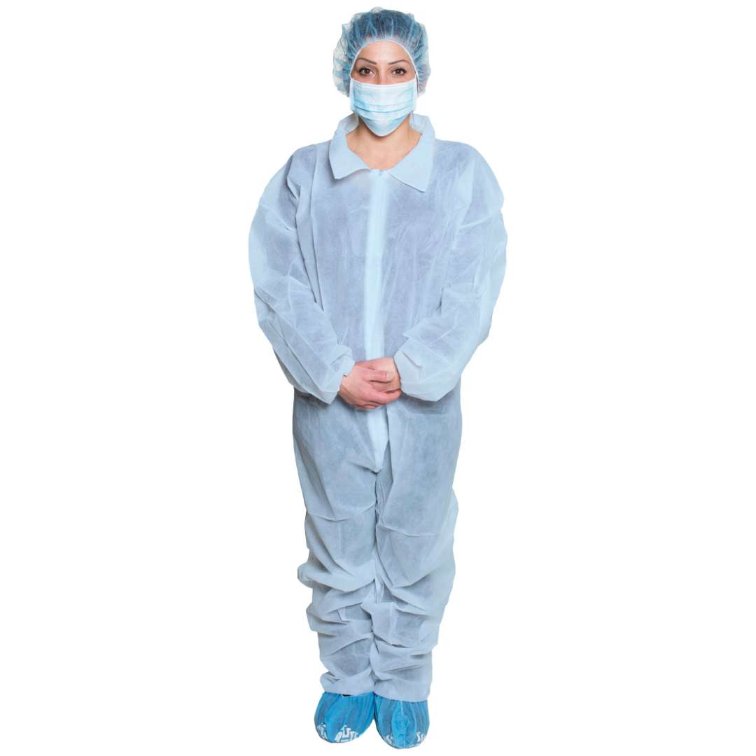 Blue Coveralls, Polypropylene Material | DollarDays