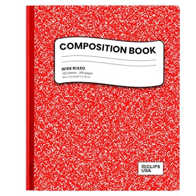 Marbled Composition Notebook - 100 Sheets, Red | DollarDays