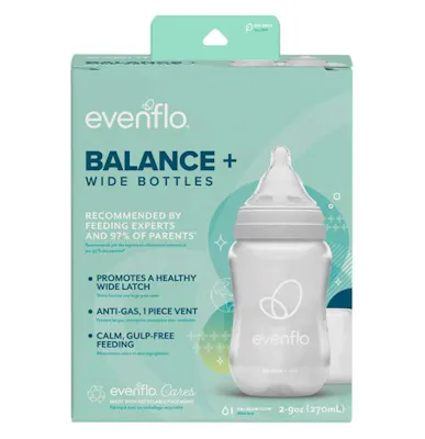 Evenflo Balance + Wide Bottles, 9oz, 2pk