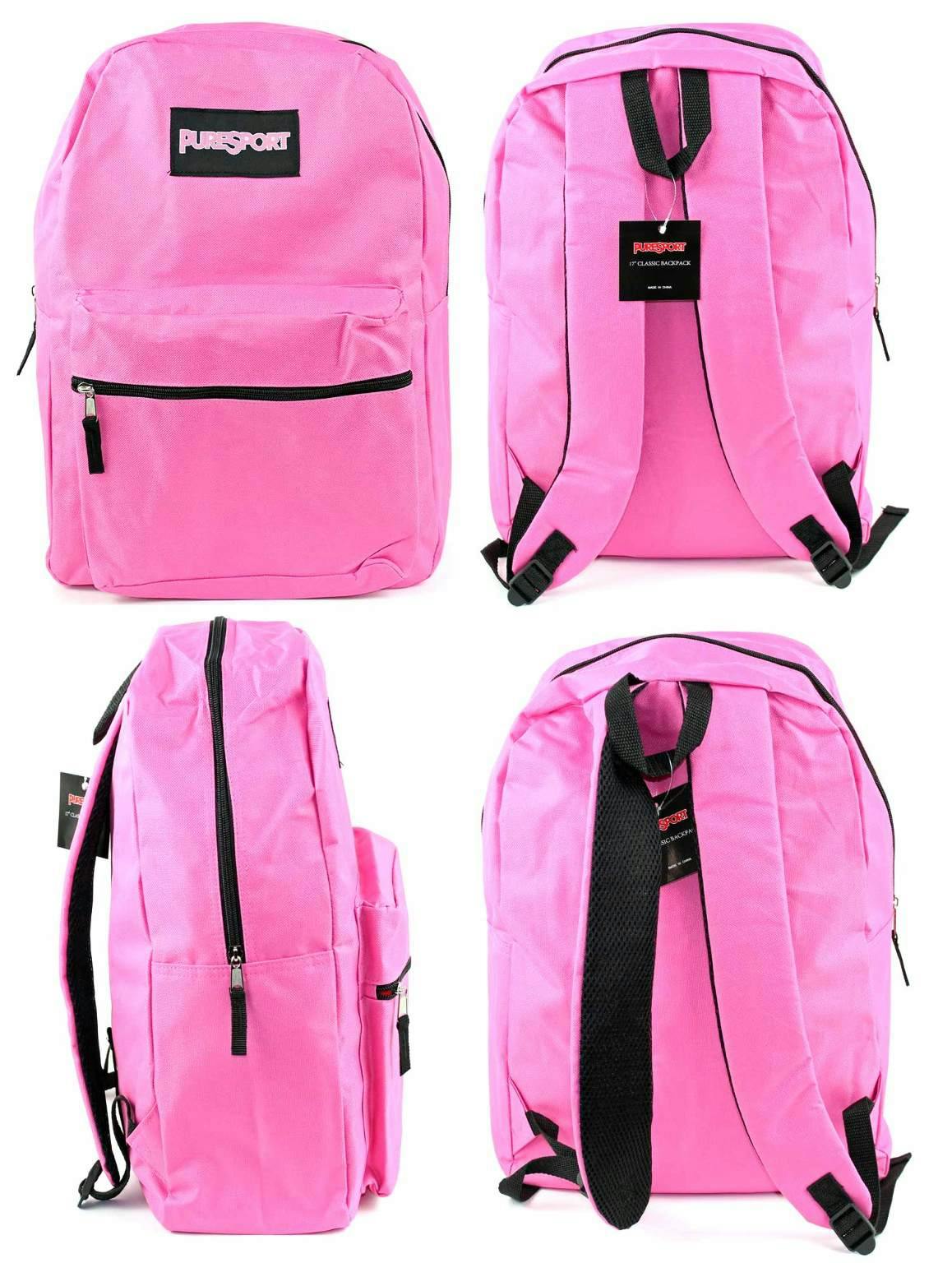Wholesale 17" PureSport Basic Backpacks - Pink (SKU 1994346) DollarDays
