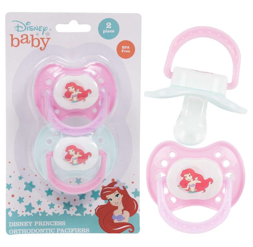Bulk Disney Princess Pacifiers, Ariel, 2pk, BPA free