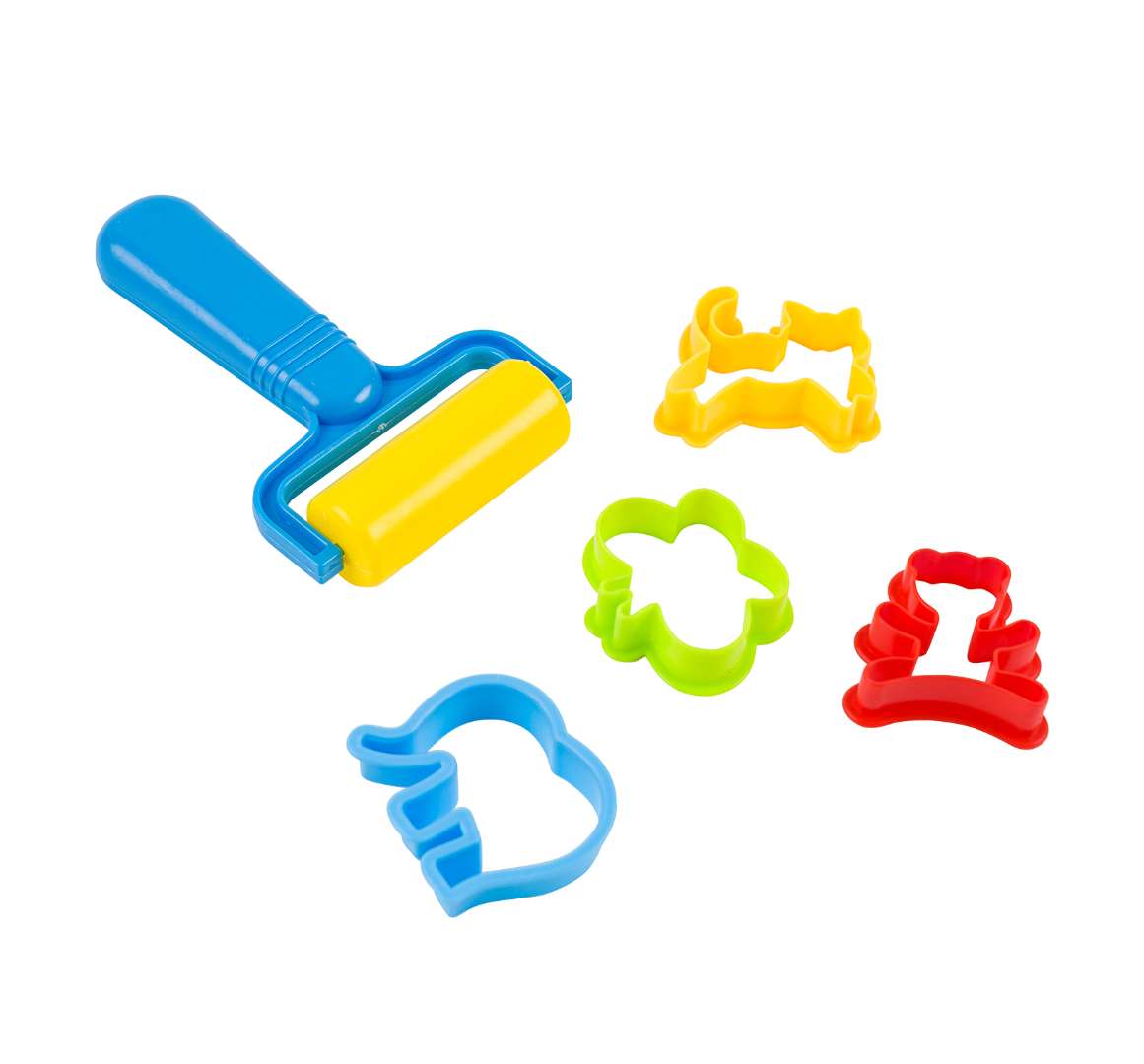 Wholesale Modeling Clay Playsets, 12 Colors, Roller & 4 Molds