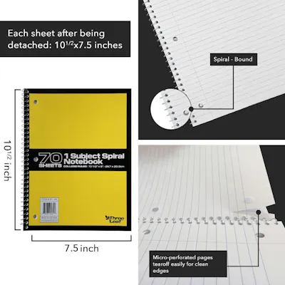 Wholesale 70 Page Notebook - College Ruled, 4 Colors | DollarDays