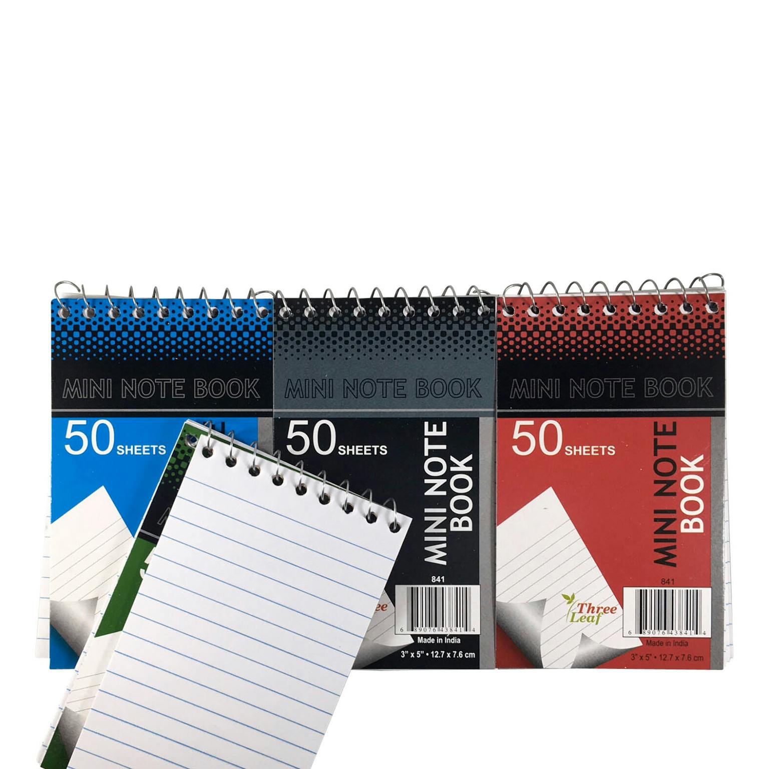 Wholesale Three Leaf Mini Spiral Notebook 4 Pack 48 Count 50 Sheets wholesale-three-leaf-mini-spiral-notebook-4-pack-48-count-50-sheets