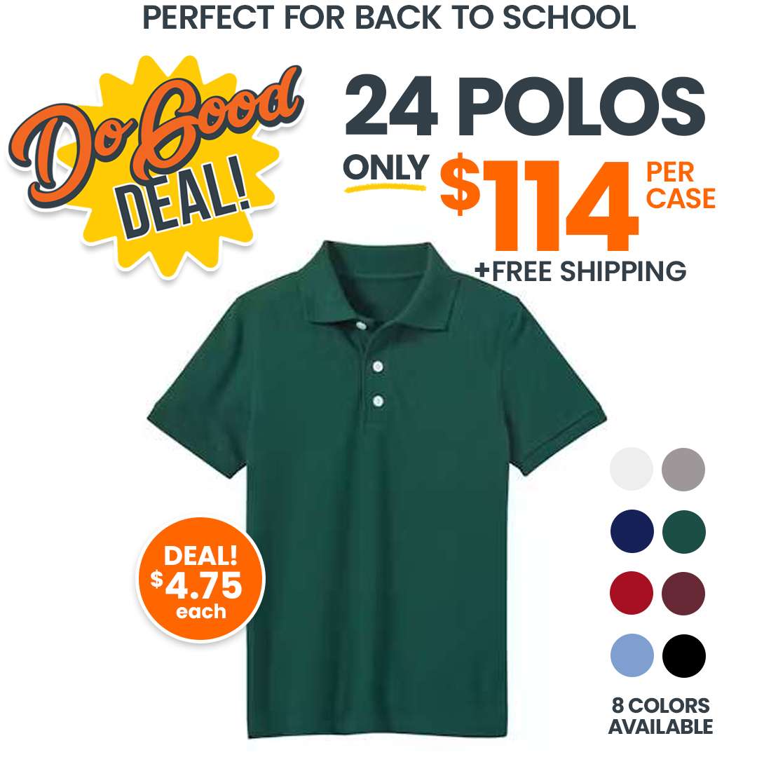 Wholesale S/S Green Uniform Polos in Size Medium - DollarDays