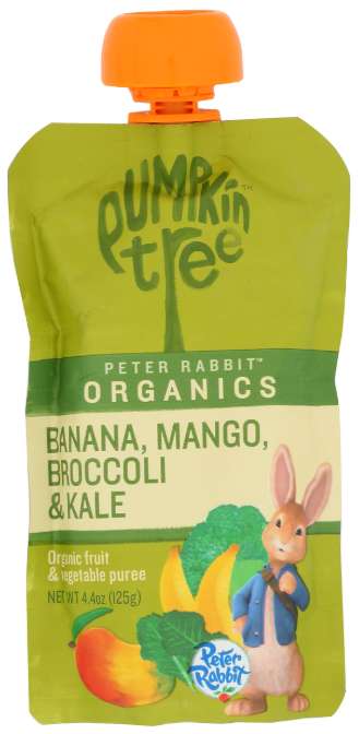 Peter Rabbit Baby Food - Kale Broccoli Mango Pouches, 4.4 oz
