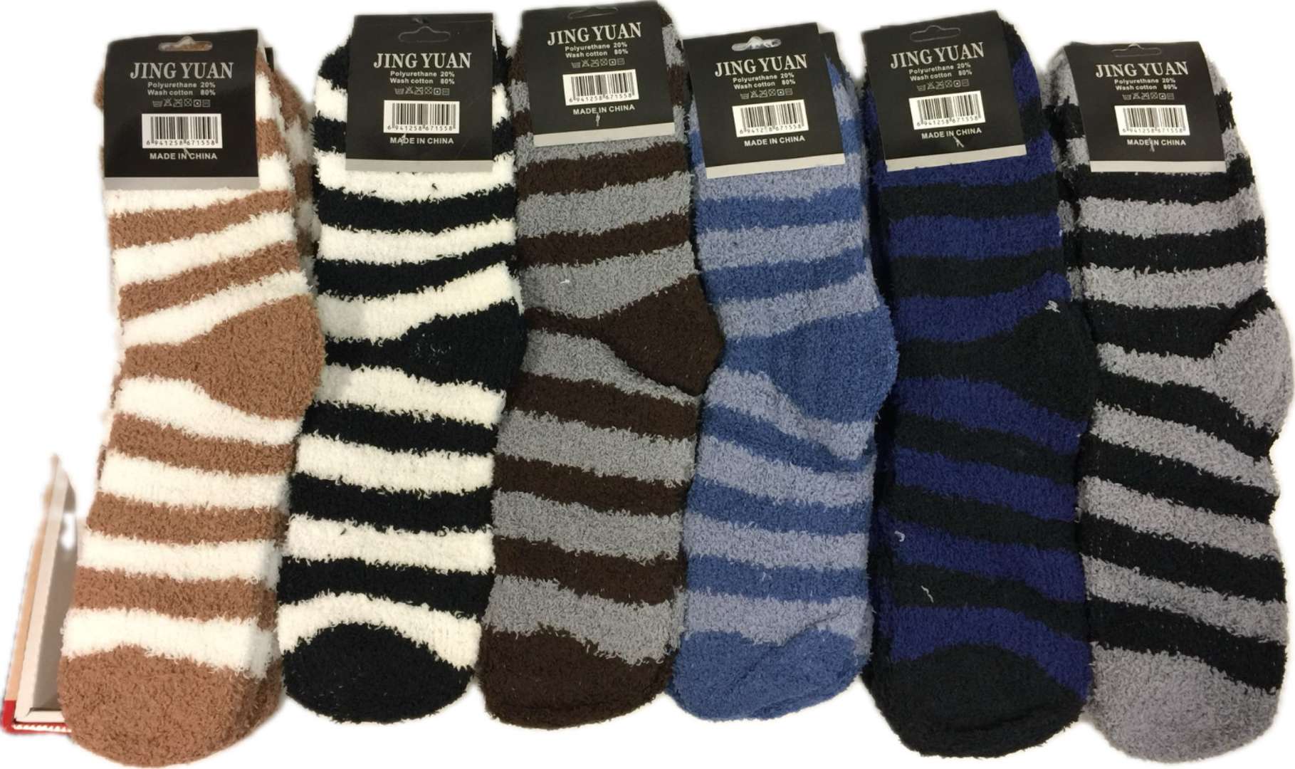Wholesale Striped Fuzzy Socks