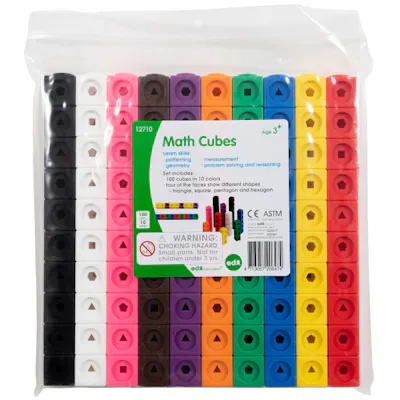 Bulk Math Linking Cubes - Plastic, 100 Pack, Ages 3+