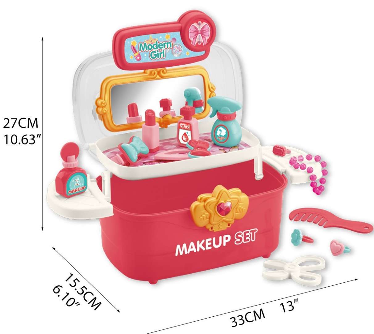 Wholesale Portable Mini Princess Makeup Playset - 19 Piece