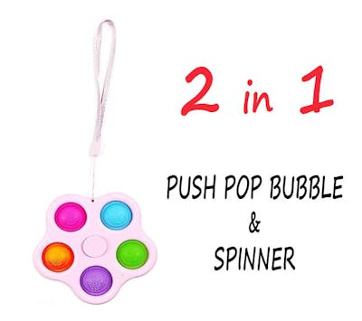 2-in-1 Push Pop Silicone Bubble and Spinner Fidget Toys - Pentagon