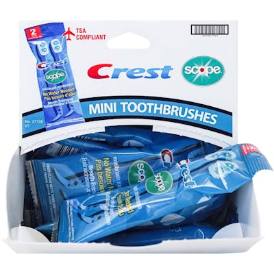 Wholesale Scope Mini Toothbrushes - Travel Size, 2 Pack - DollarDays