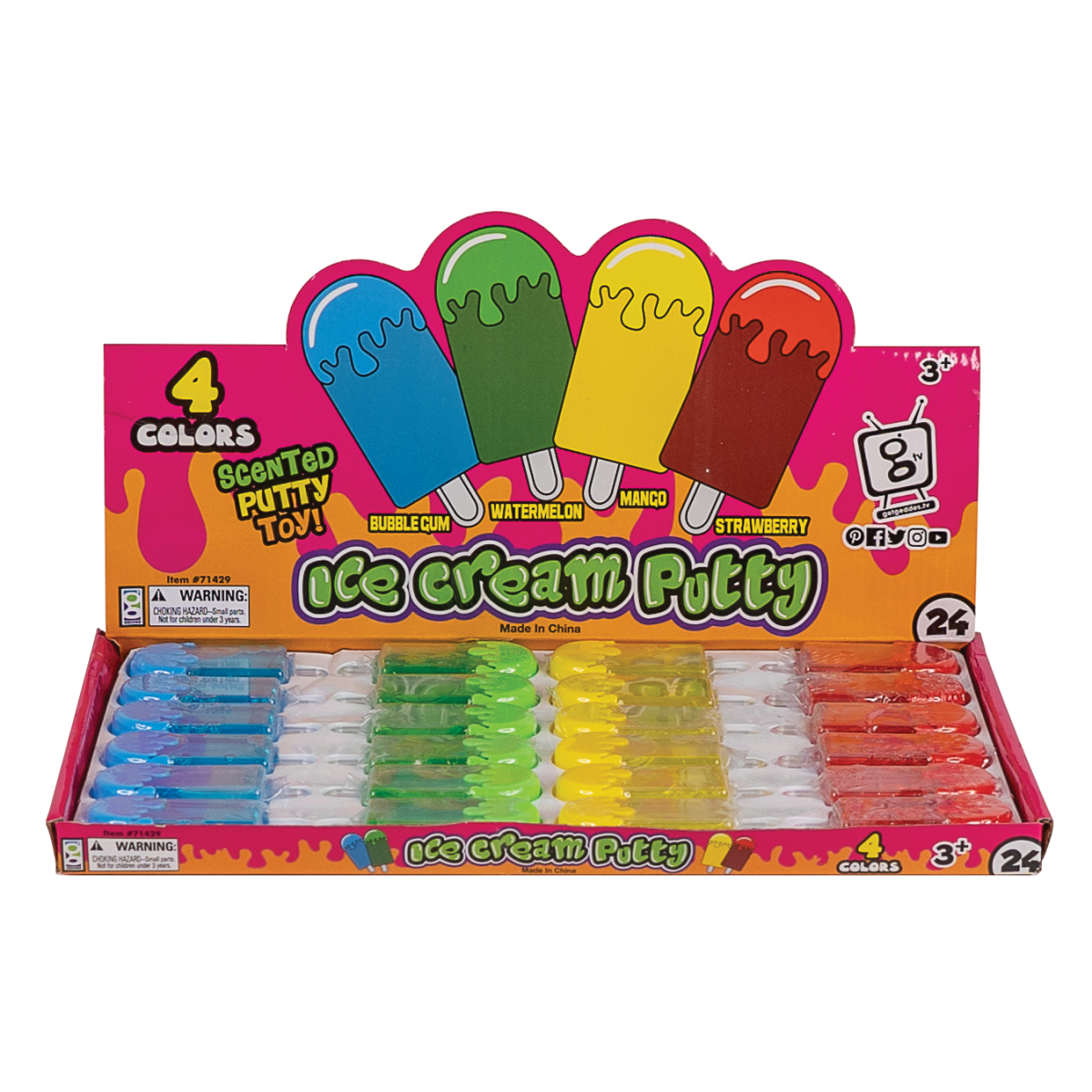 Wholesale Ice Cream Putty Bars - Scented, Ages 3+