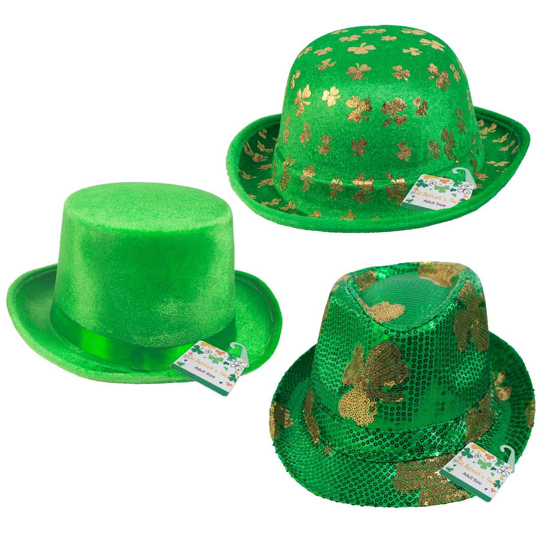Bulk St. Patrick's Day Hats, Three Assorted - DollarDays