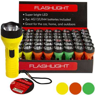 Wholesale LED Flashlights, - Assorted Colors, 4" - DollarDays
