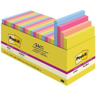 Bulk Post-it Super Sticky Notes - Summer Joy, 70 SH, 24 Pk, Notepads