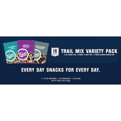 Bulk Kar's Trail Mix - Variety Pack, 18 Pk | Wholesale Snack Foods