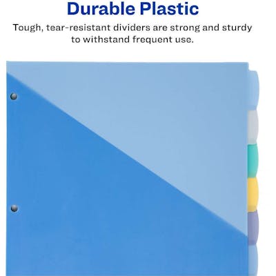 Bulk Plastic Index Dividers, 8 Colors, Bui9lt-in Pockets - DollarDays