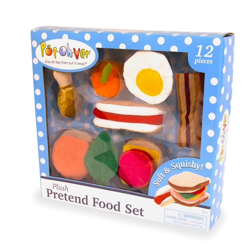 Wholesale Breakfast & Lunch Plush Food Sets, 12 Pieces