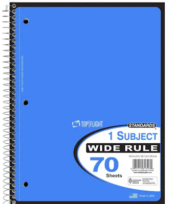 Wholesale 1 Subject Wide Ruled Spiral Notebooks,70 Sheets - DollarDays