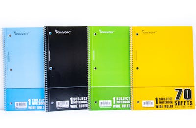 Wholesale One Subject Notebooks - Spiral, 70 Sheets - DollarDays