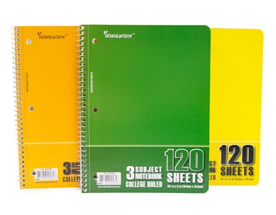 Wholesale Spiral Notebooks - 3 Subject, College Ruled | DollarDays