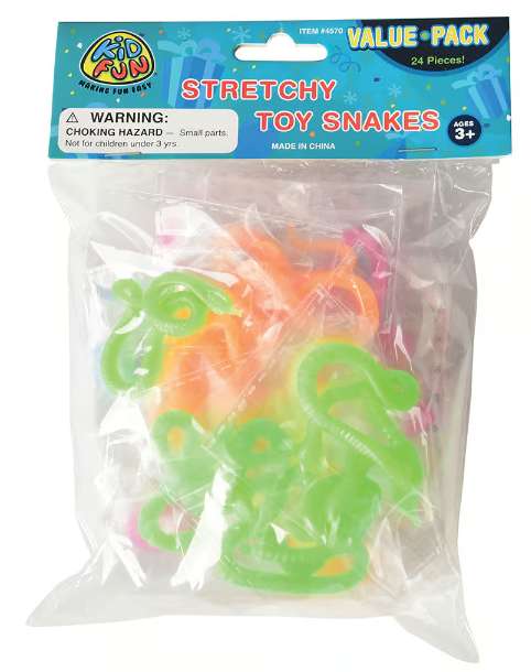 Wholesale Stretchy Toy Snakes, Assorted