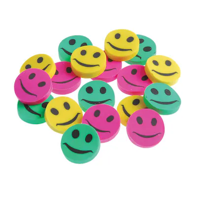 Wholesale Mini Smiley Face Erasers, Assorted