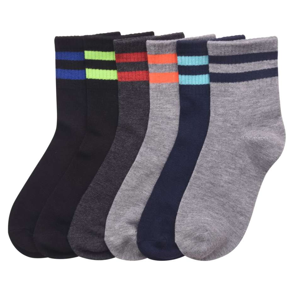 Boys Crew Socks - Size 2-3, Assorted Colors