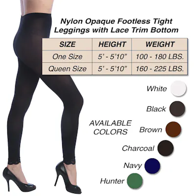 Bulk Women's Opaque Footless Tights, 6 Colors, 2 Size - DollarDays
